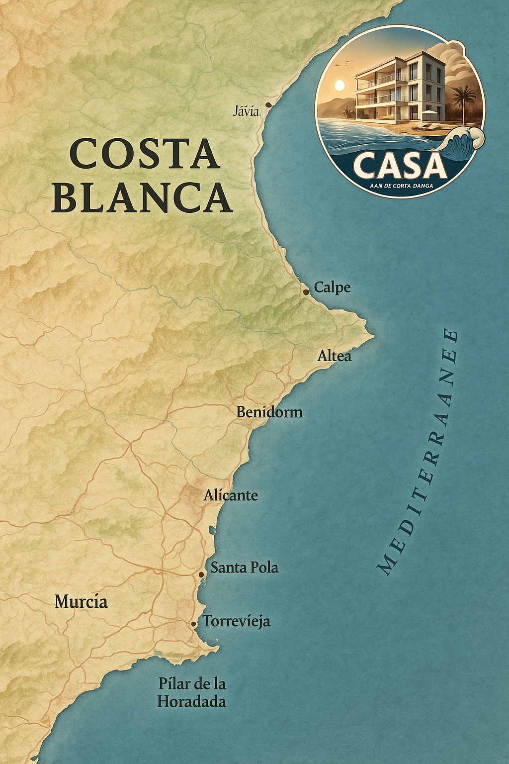 Costa Blanca Kaart: Ontdek de Gedetailleerde Kaart - Casa aan de Costa Blanca
